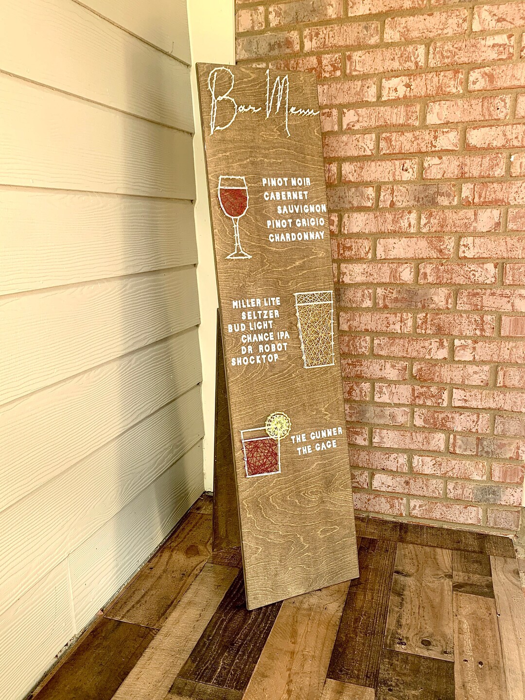 String Art Custom Bar Menu Sign, Custom Wall Hanging Home Decor, Unique ...