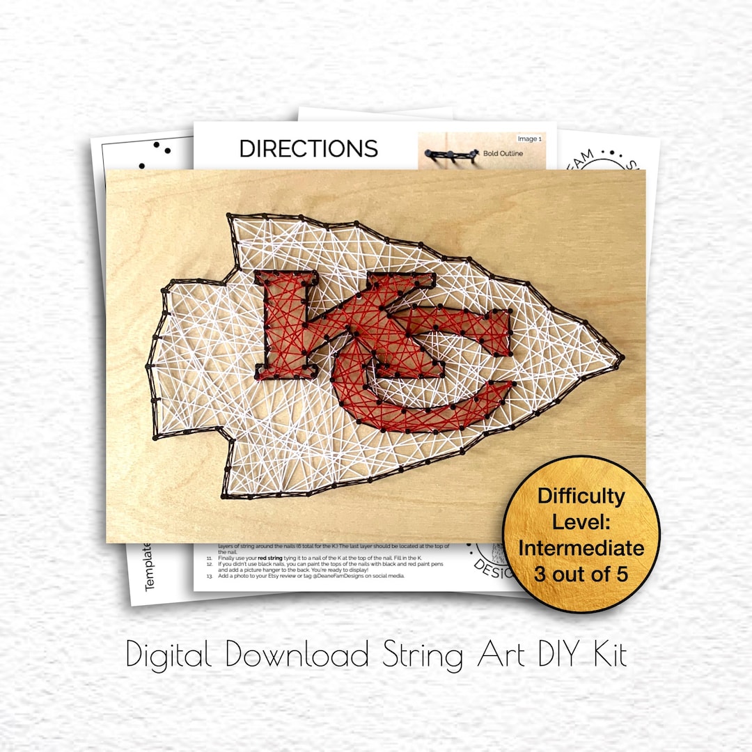 DIY String Art Chiefs Home Decor, SMALL KC Kansas City Wall Signs ...