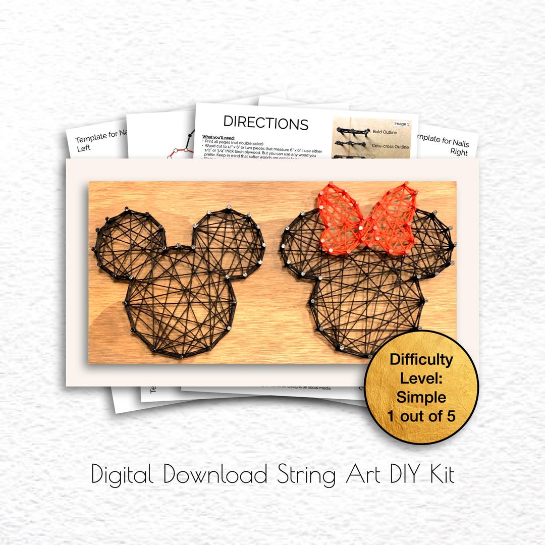 DIY String Art Mickey and Minnie Mouse Kids Home Decor, 3D Wall Hang ...
