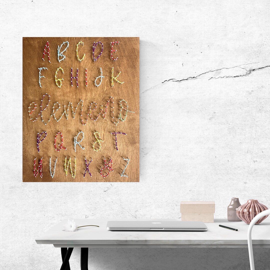 String Art Elemeno Alphabet Home Decor, 3D Custom Classroom School Fun ...