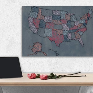 Customizable String Art Map of the United States - Etsy