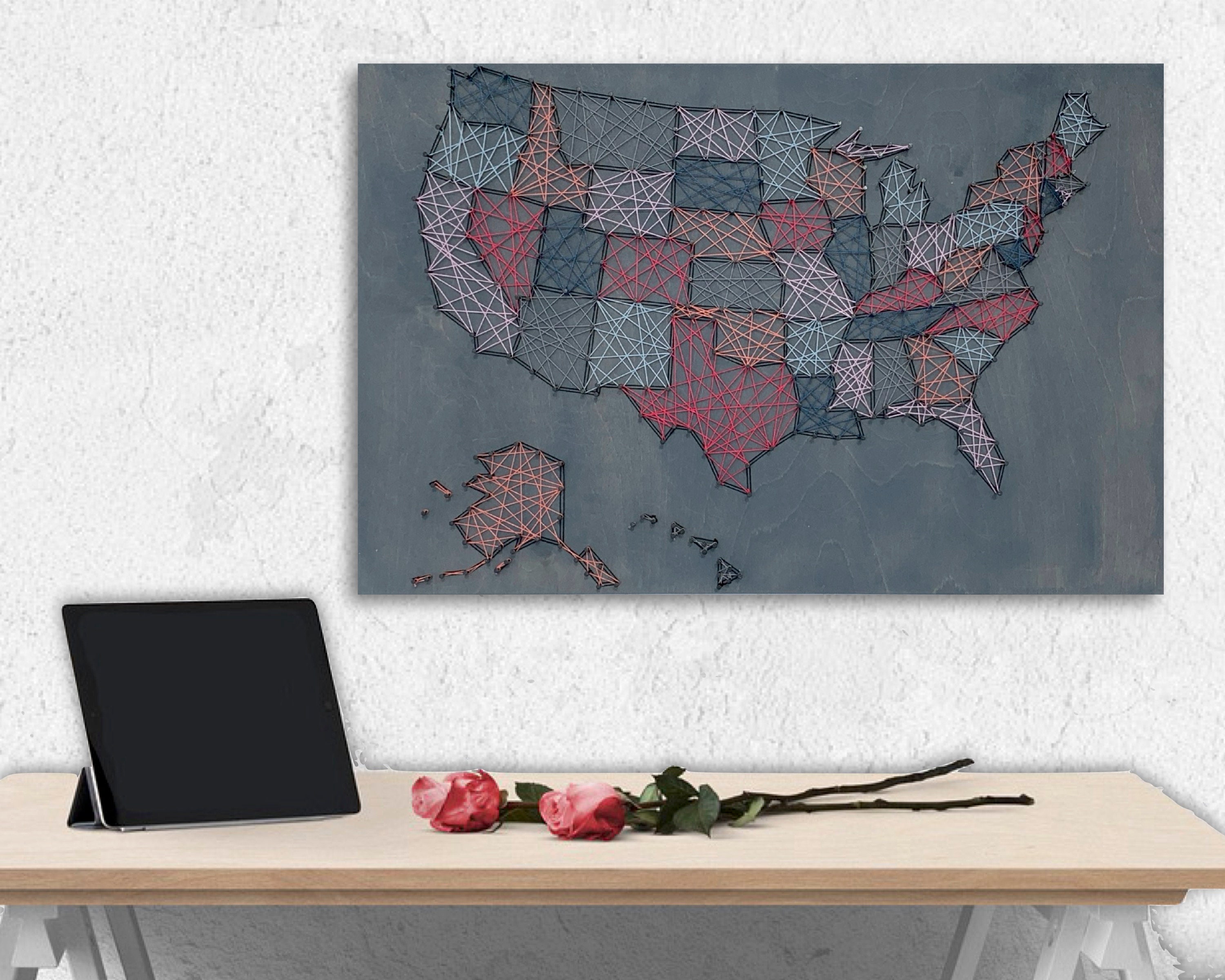 Customizable String Art Map of the United States - Etsy