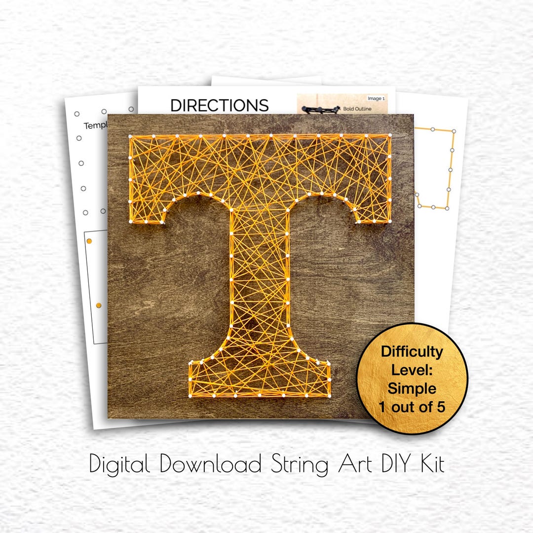 DIY String Art Tennessee Power T Home Decor, Wall Basketball Football ...