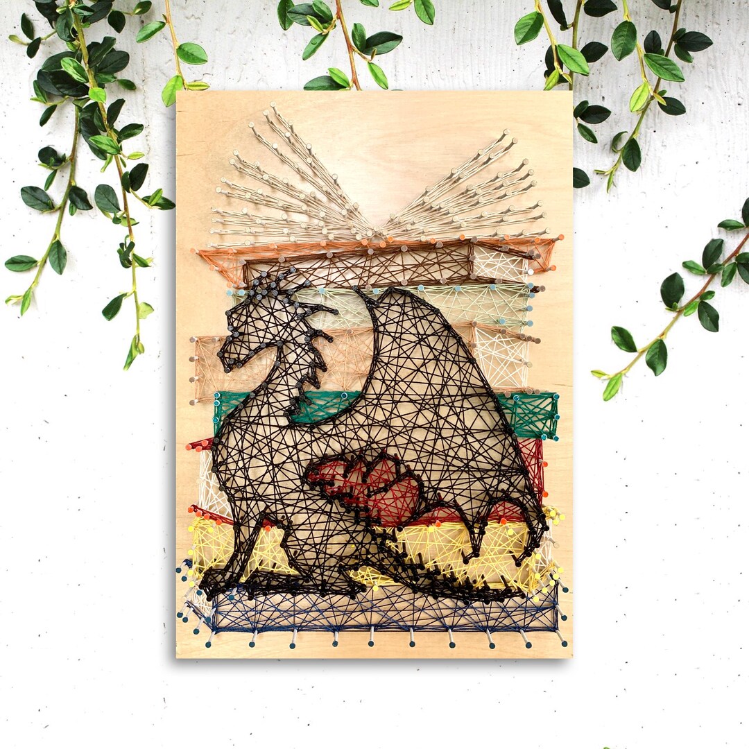 String Art Book Dragon Bookish Home Decor, Custom 3D Wall Hanging Sign ...