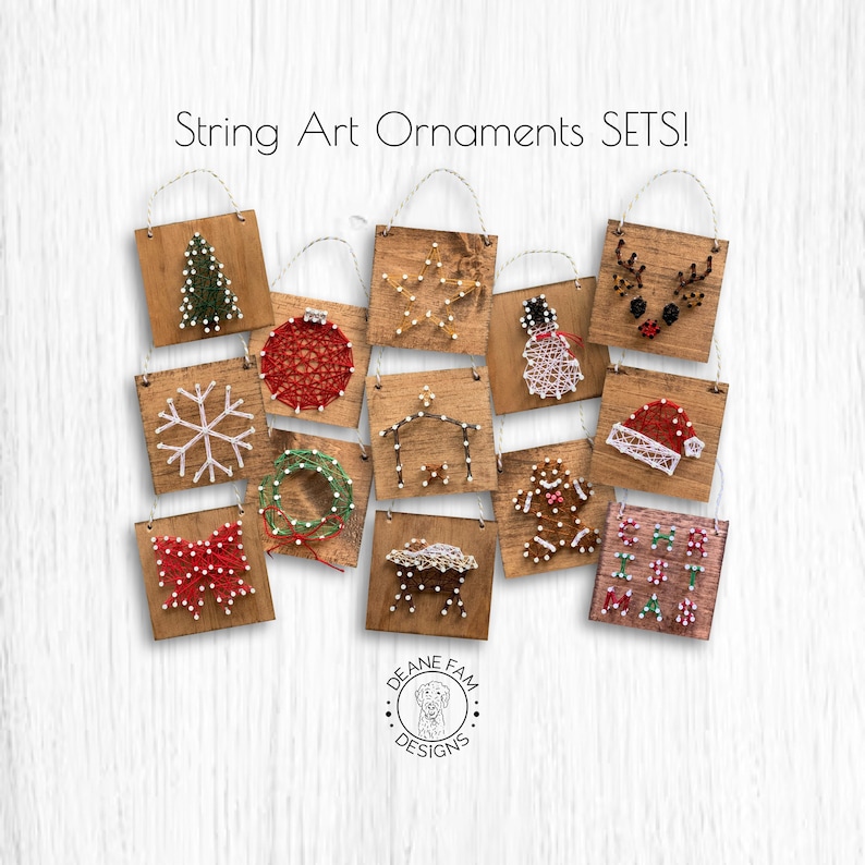 String Art Christmas Ornament Set, 3D Holiday Home Decor, Cute Custom ...
