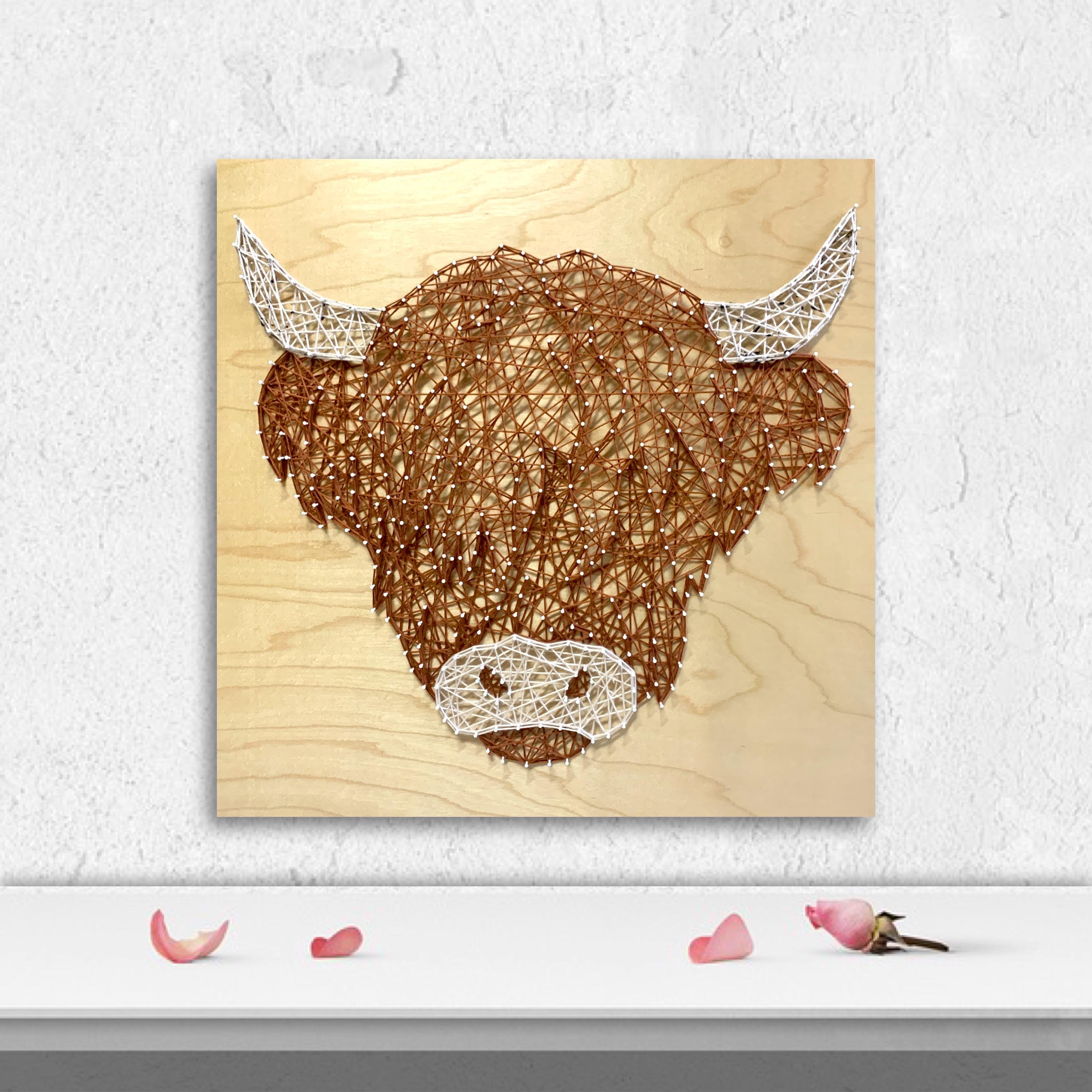 DIY String Art Cow Highland Home Decor, LARGE Wall Hanging Sign, Custom ...