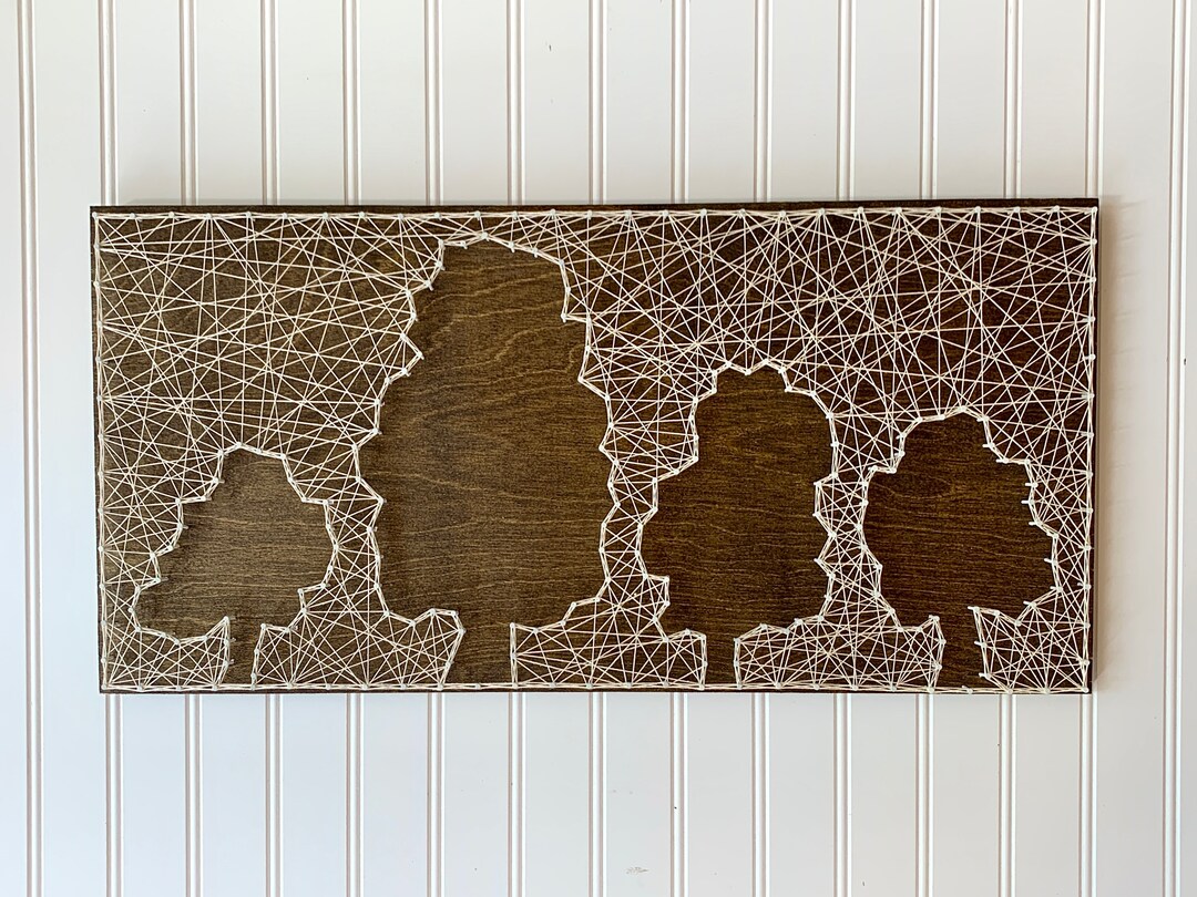 String Art Tree Decor, Custom Negative Space Wall Hanging Home Wood ...