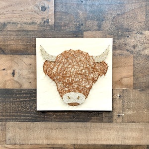 DIY String Art Highland Cow Digital Download PDF Template Nail ...