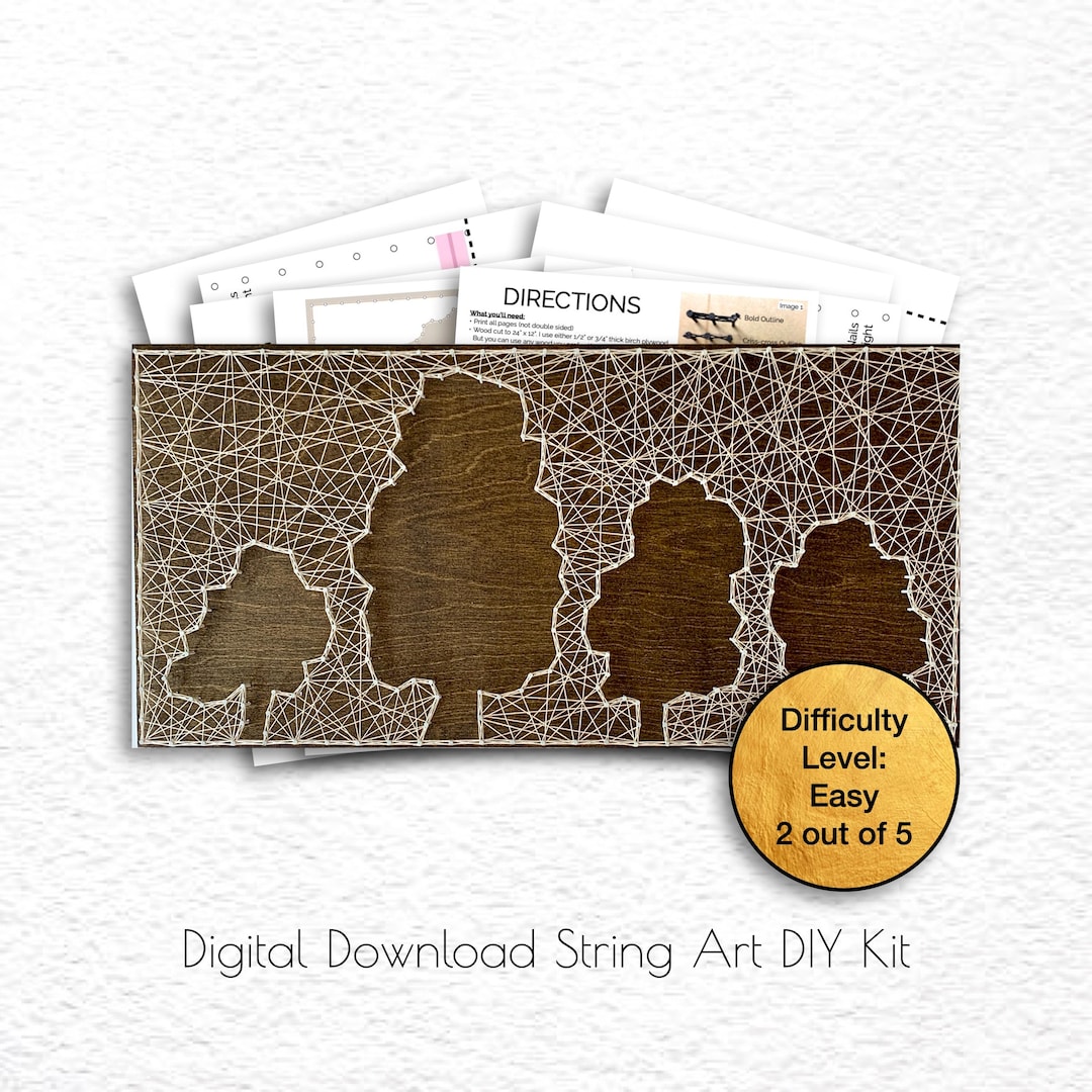 DIY String Art Trees Home Decor, Negative Space Wall Hanging Sign ...