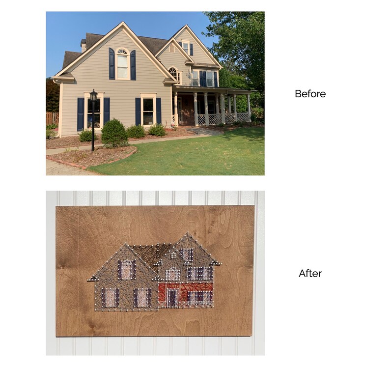 Custom House String Art Home Decor, Custom Wall Hanging Sign, DIY Craft ...