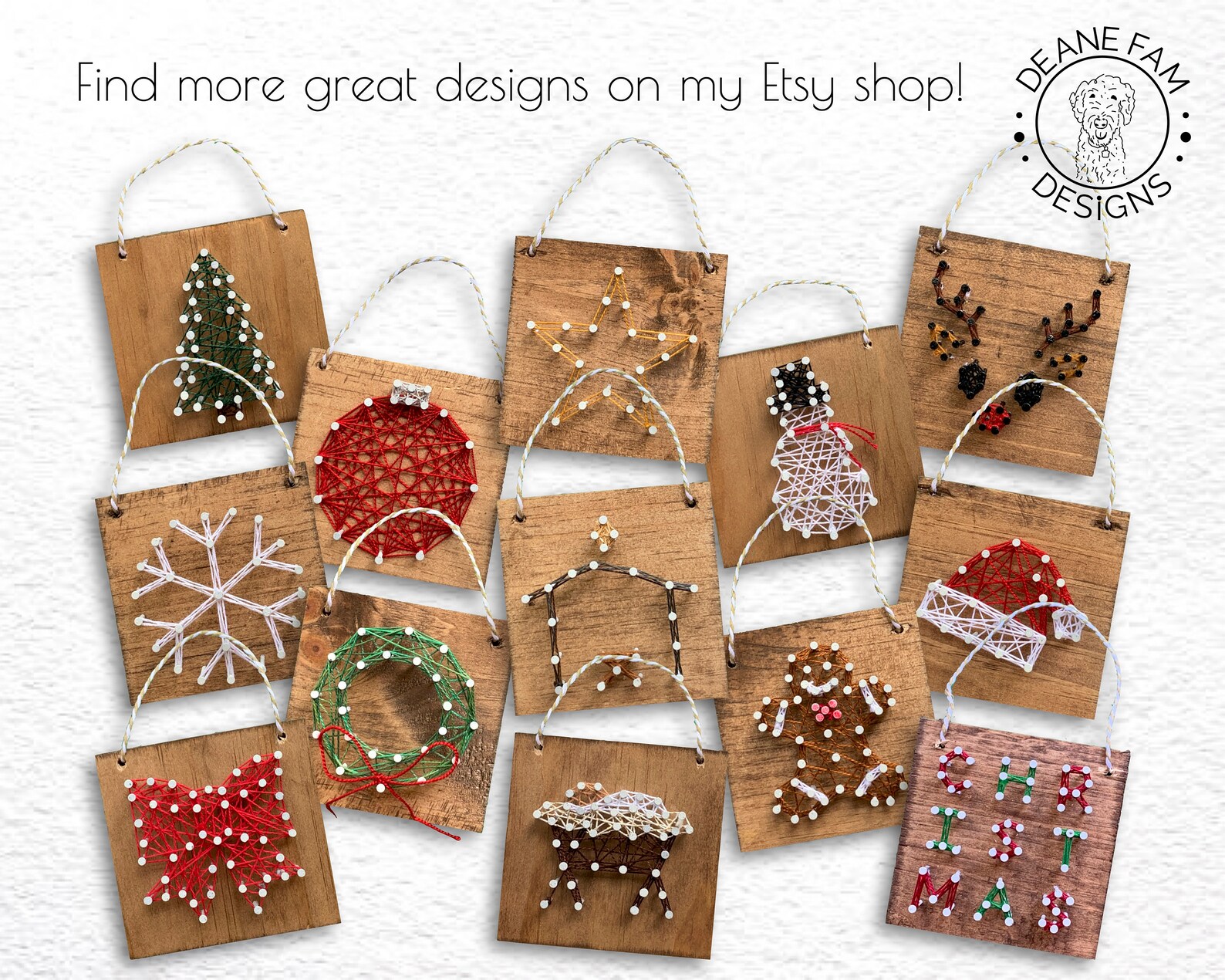 DIY String Art Christmas Ornament Tree Decor, Set of 5 Personalize ...