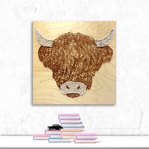 DIY String Art Cow Highland Home Decor, LARGE Wall Hanging Sign, Custom ...
