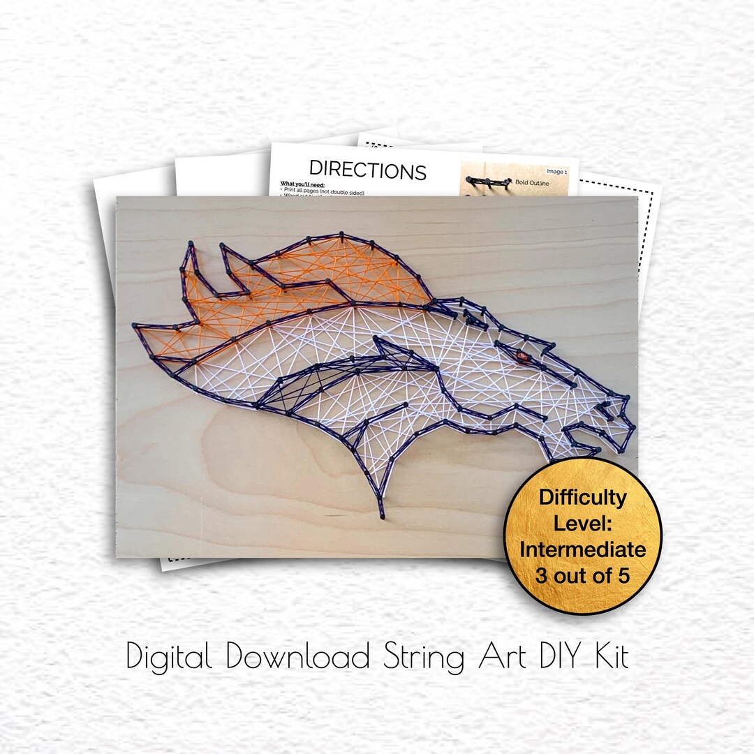 DIY String Art Broncos Logo Home Decor, Denver Football 3D Wall Hanging ...