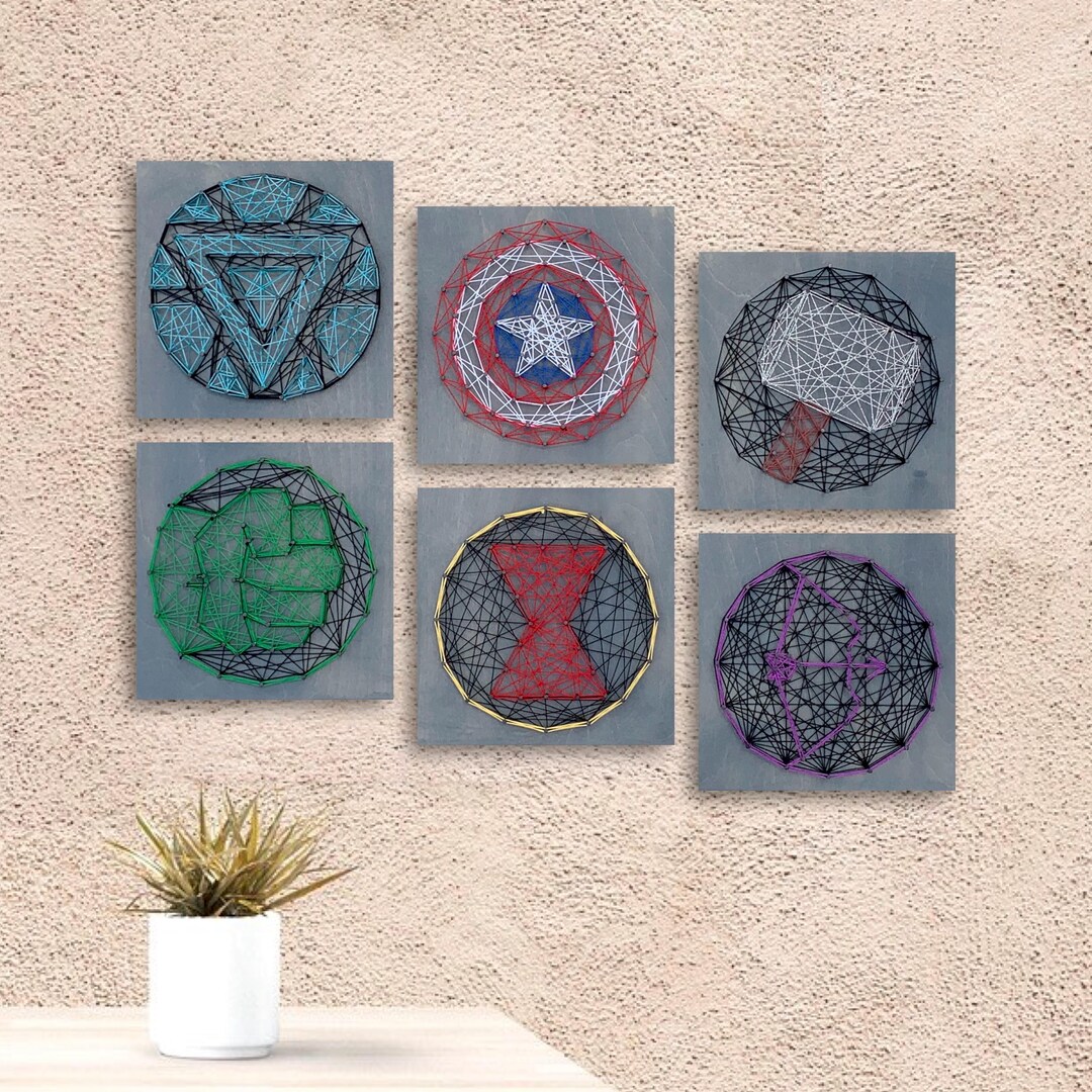 String Art Super Heroes Home Decor, Custom 3D Avengers Wall Hang Sign ...