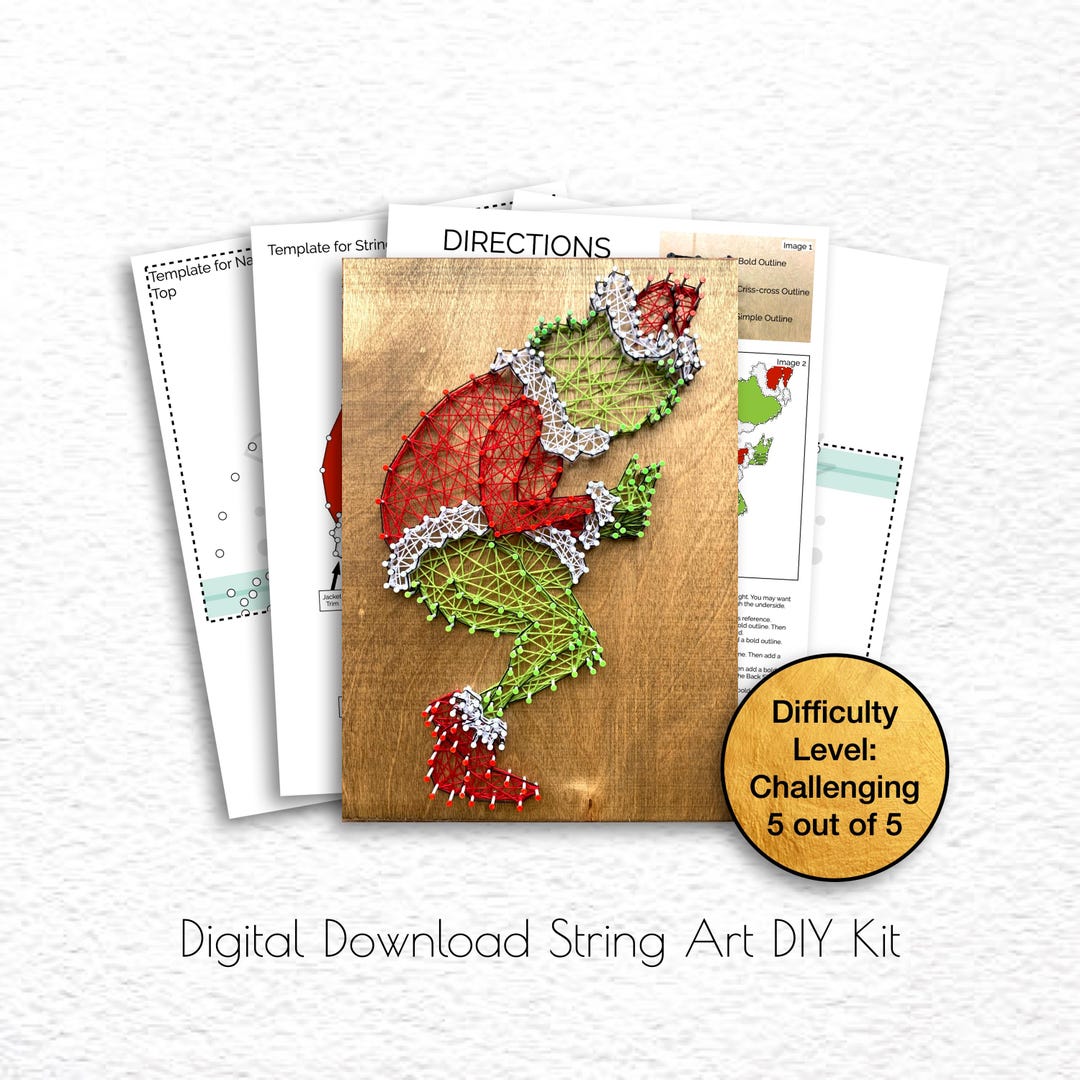 DIY String Art the Grinch Home Decor, 3D Fun Christmas Wall Hanging ...