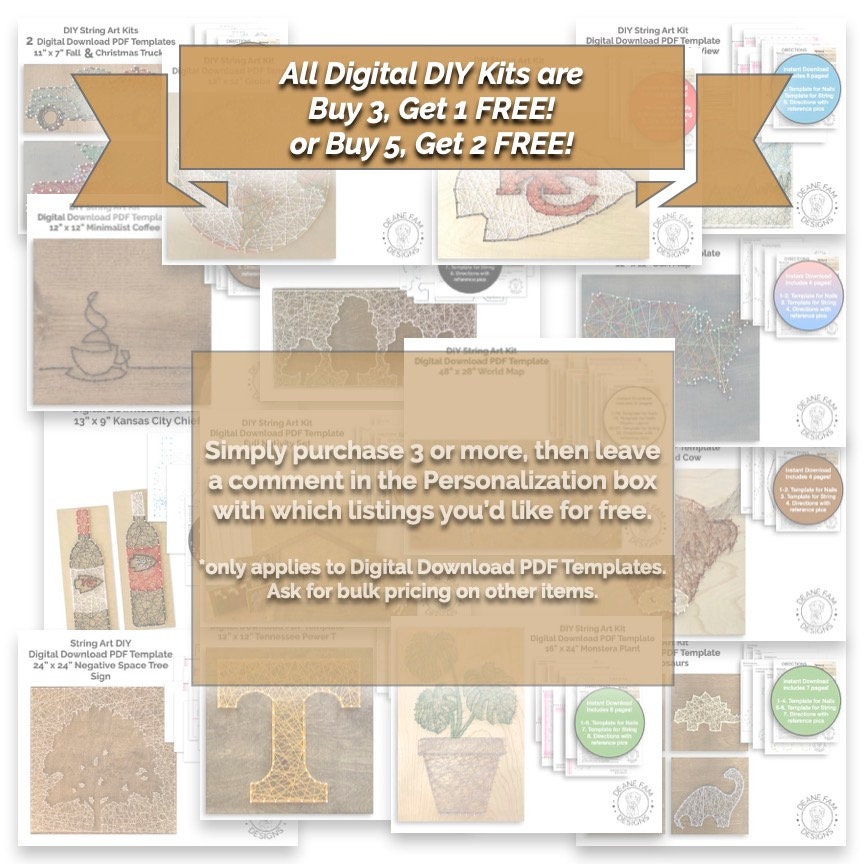 DIY String Art Cow Highland Home Decor, SMALL Wall Hanging Sign, Custom ...