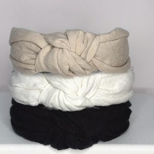 Organic Washed Linen Knotted Headbands for Women. - Etsy