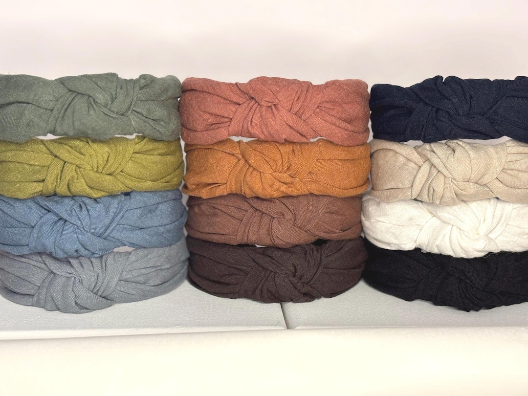 Organic Washed Linen Knotted Headbands for Women. - Etsy