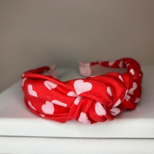 Hearts and Valentines Print Cotton Headbands for Women and Children ...