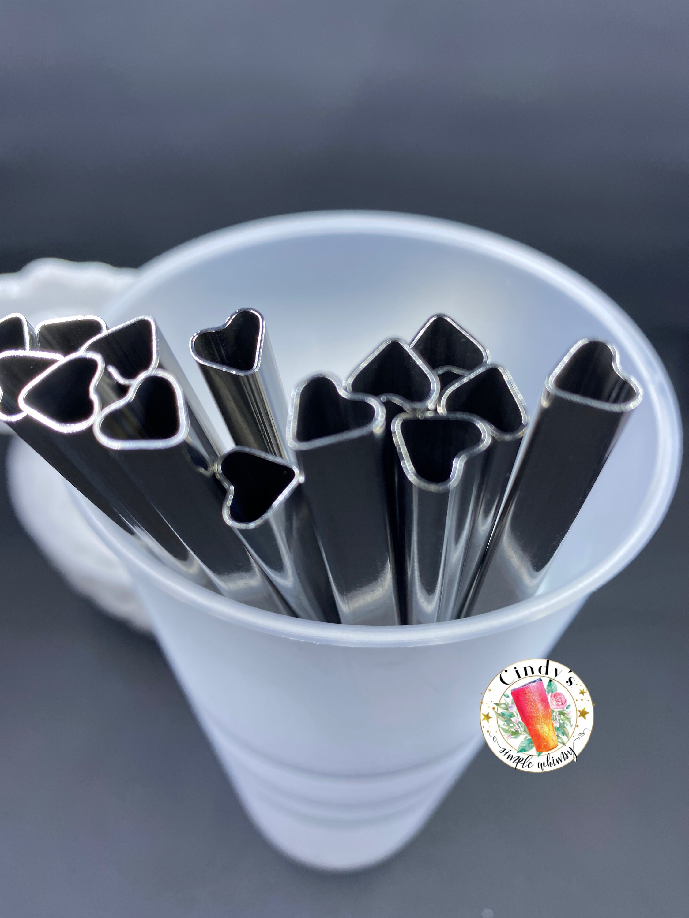 Heart Shape Stainless Steel Metal Drinking Straw One Straw | Etsy