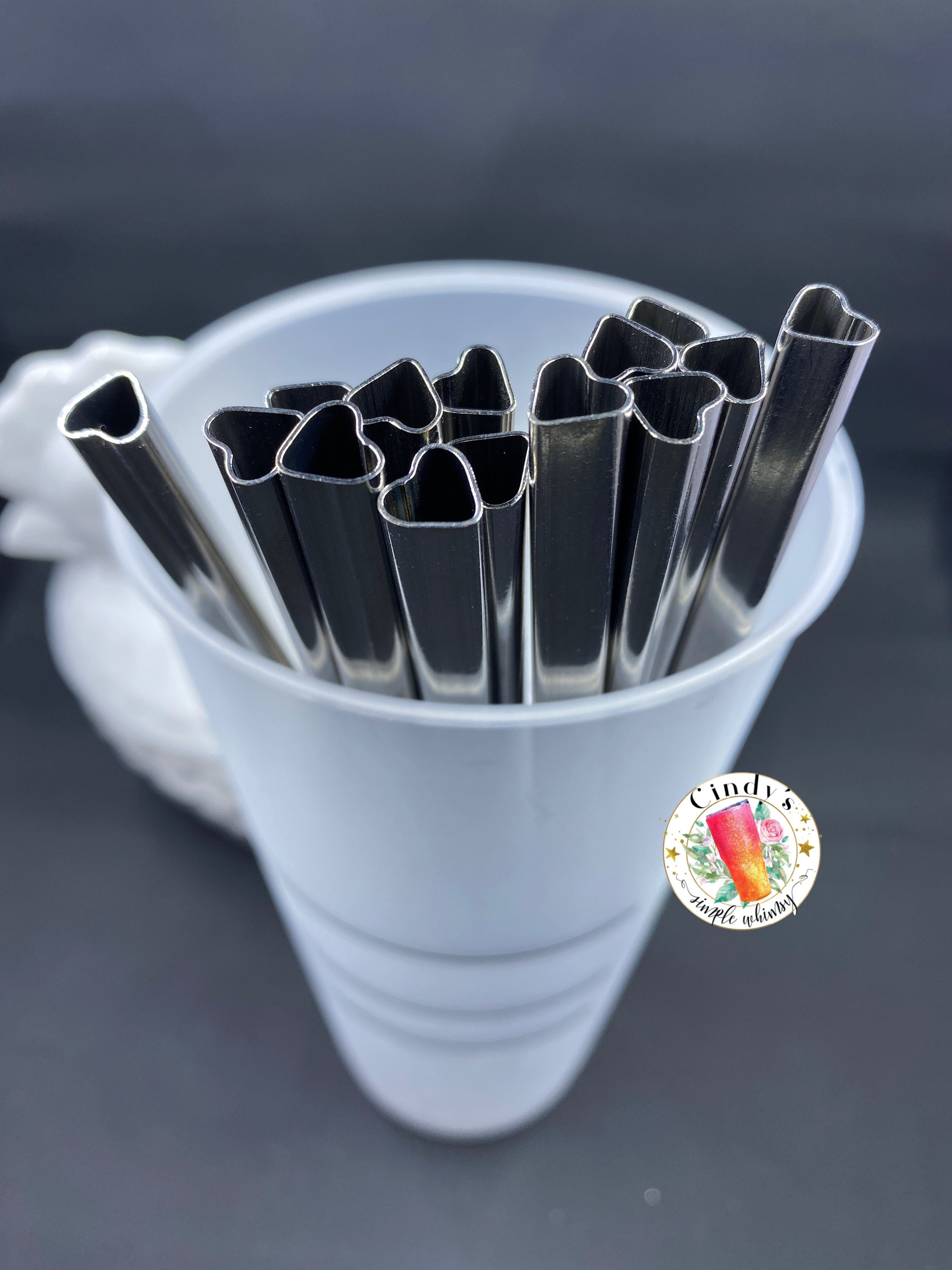 Heart Shape Stainless Steel Metal Drinking Straw One Straw | Etsy