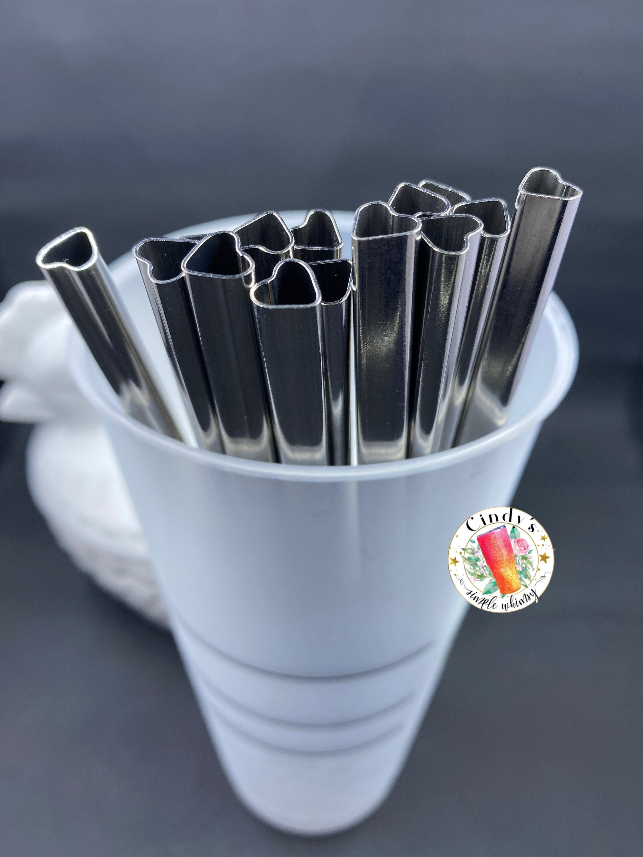 Heart Shape Stainless Steel Metal Drinking Straw One Straw | Etsy