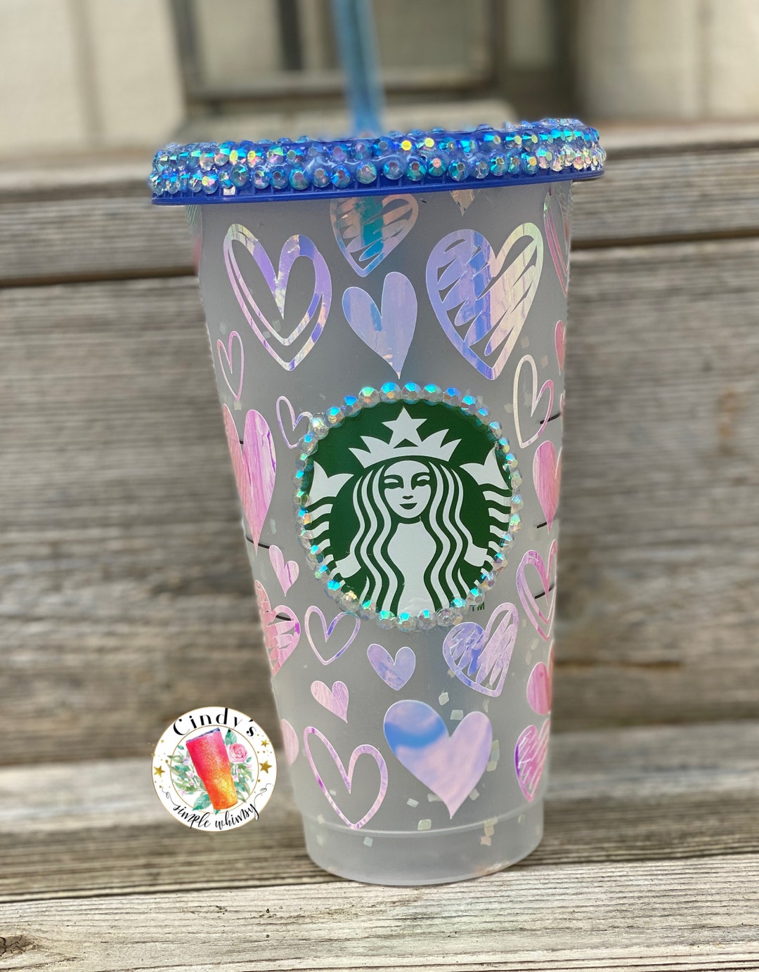 Sbucks Venti Reusable Custom Cold Cup Wrapped Confetti Blue - Etsy