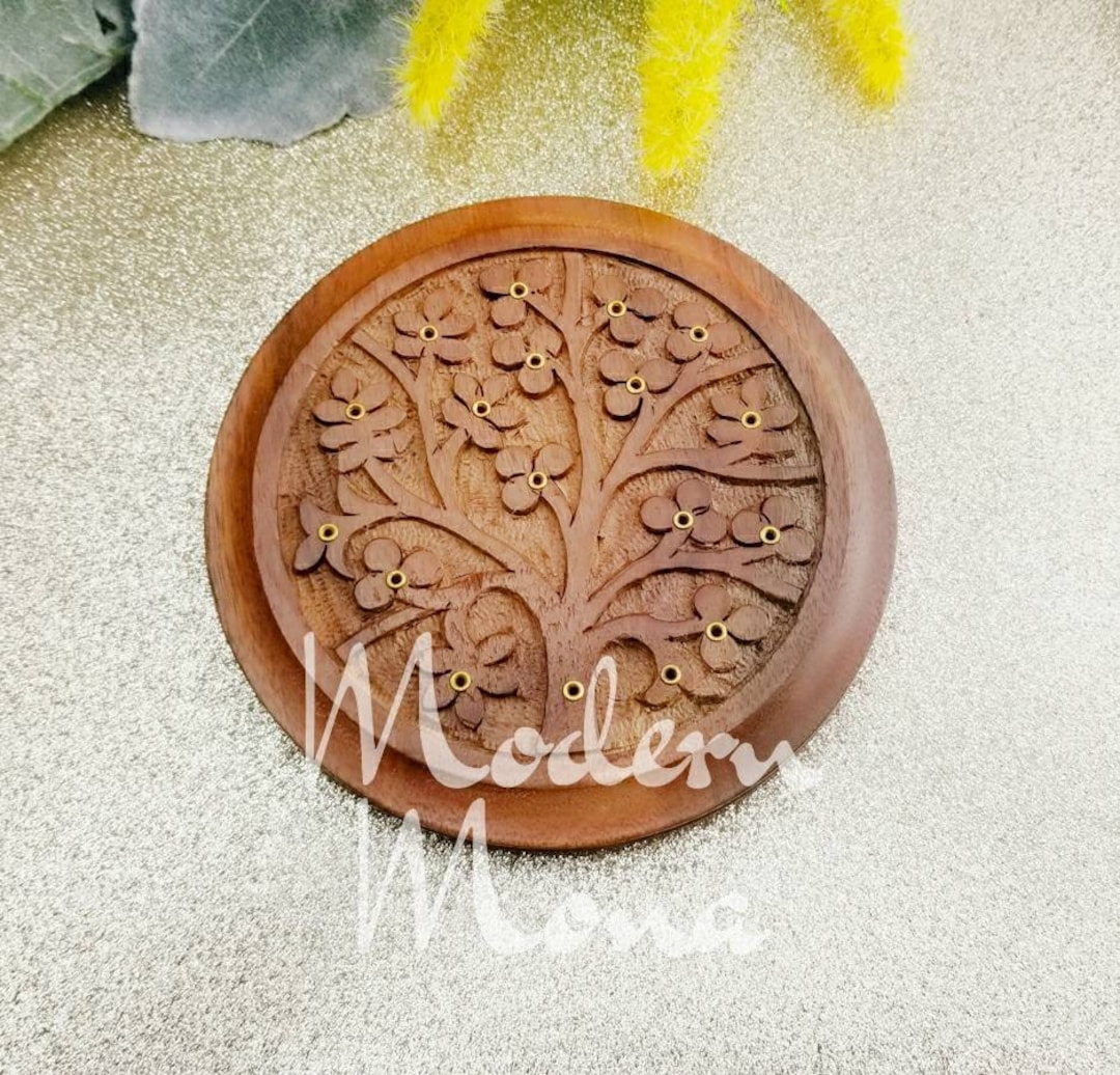 Large Carved Tree of Life Wood Incense Burner - Tree of Life Incense ...