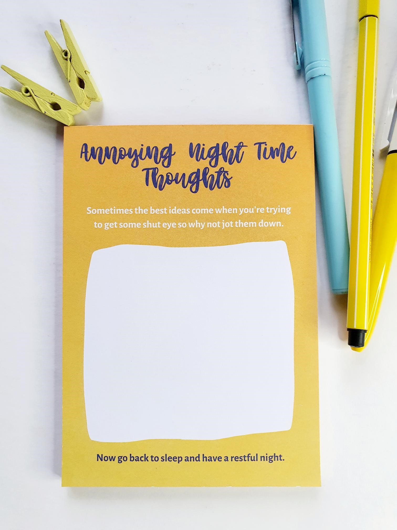 A6 Annoying Night Time Thoughts Notebook - Well-being - Mental Health ...