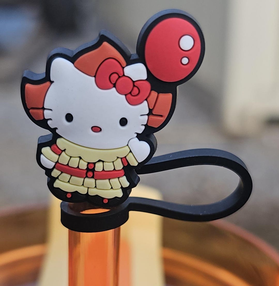 Hello Kitty Dresses up for Halloween Straw Topper / Straw Cover. Fits ...