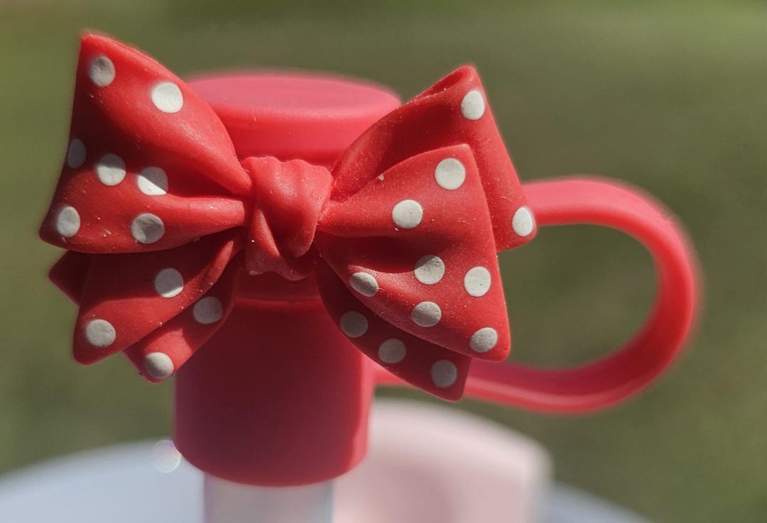 Fancy Polkadot Bow Toppers/covers-10mm. Fits Stanley Simple Modern ...