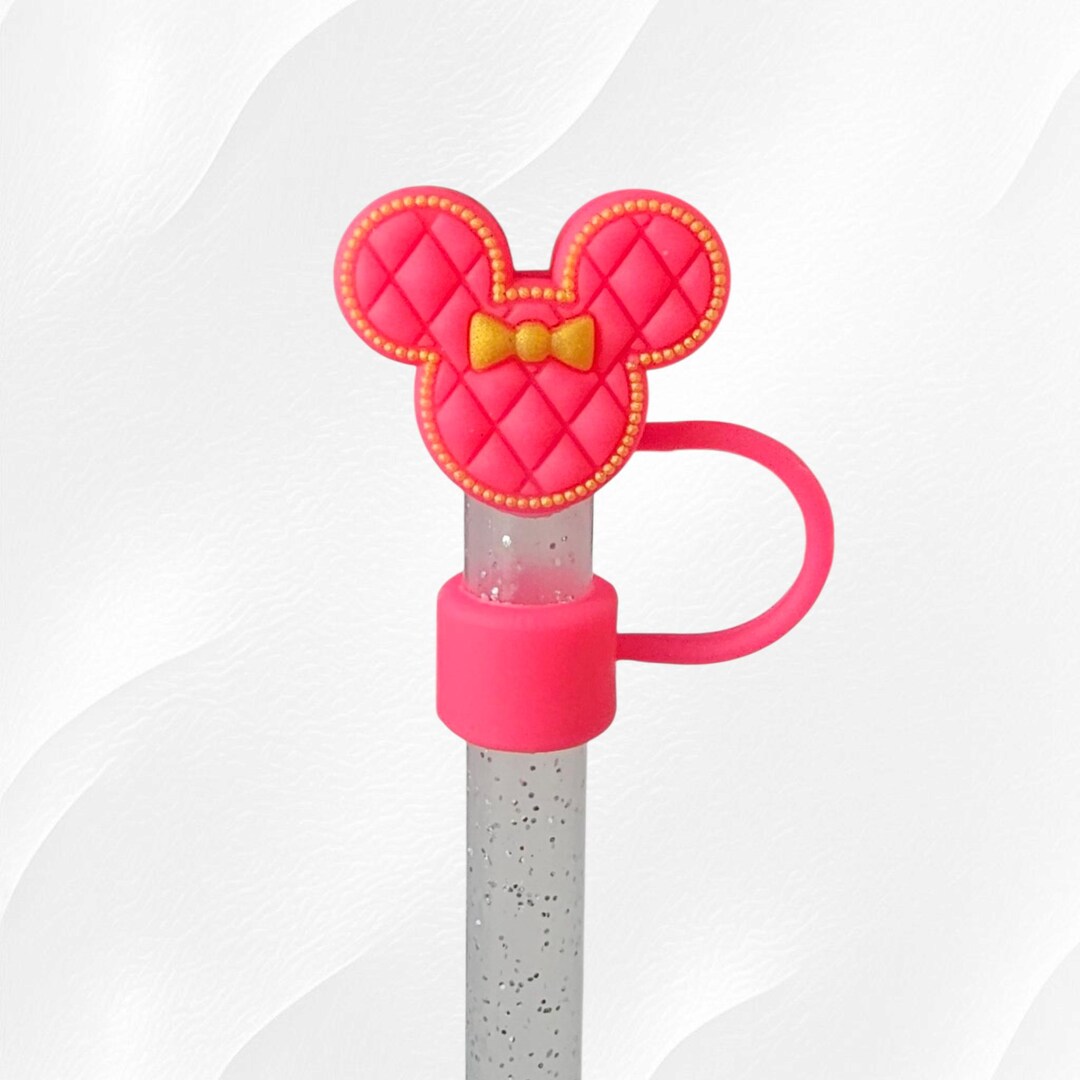 Fancy Minnie Mouse 3D Silicone 10mm Straw Topper | Straw Cover. Fits ...