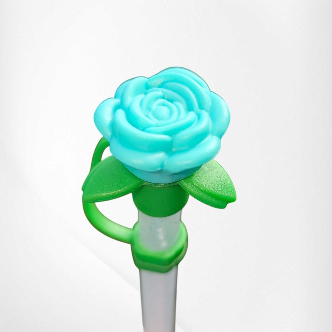Spring 3D Silicone Rose Straw Topper | Straw Cover | Straw Cap | Fits ...