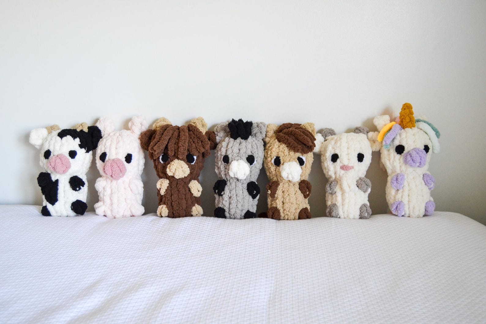 6-in-1 Farm Animal Hand Knit Patterns, Bonus Unicorn Pattern, Finger ...