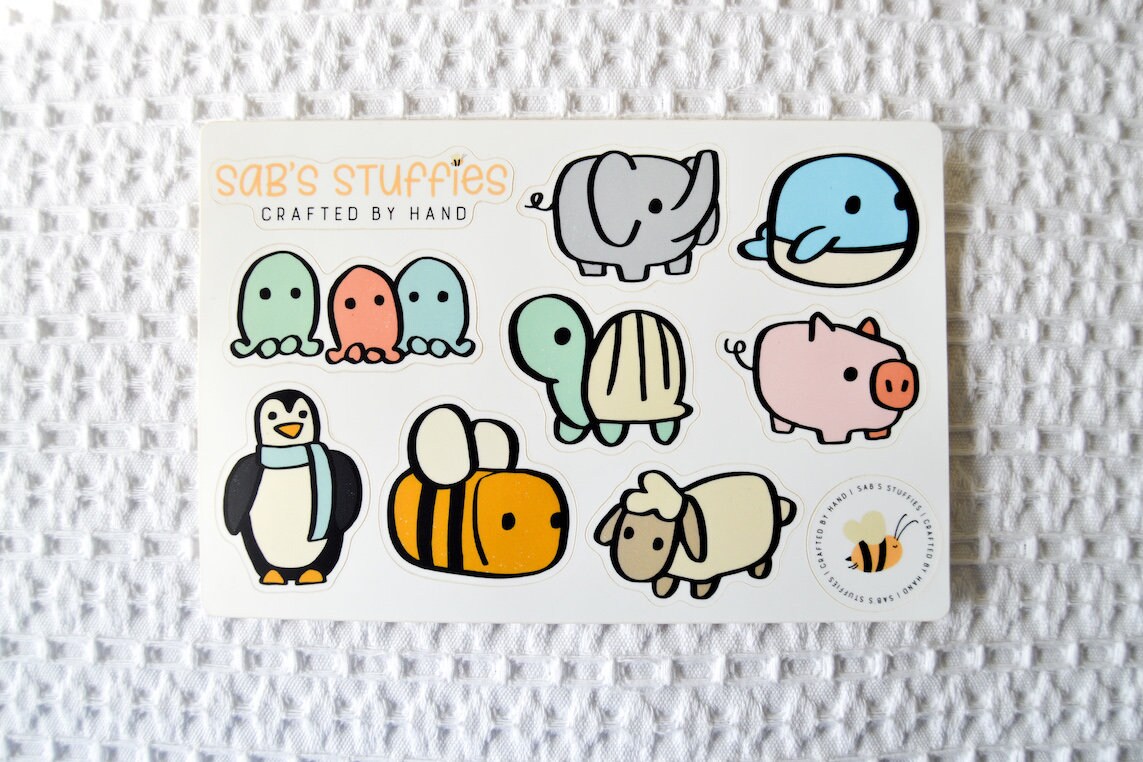 Stuffie Stickers, Vinyl Stickers, Water Bottle Stickers, Laptop Decals ...