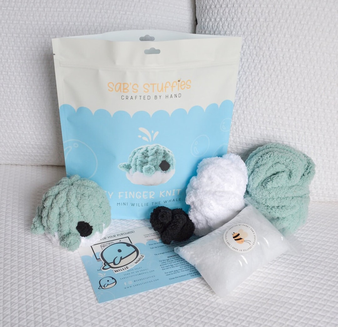 Mini Willie the Whale DIY Kit, DIY Kit, Whale, Chunky Knit Whale, Learn ...