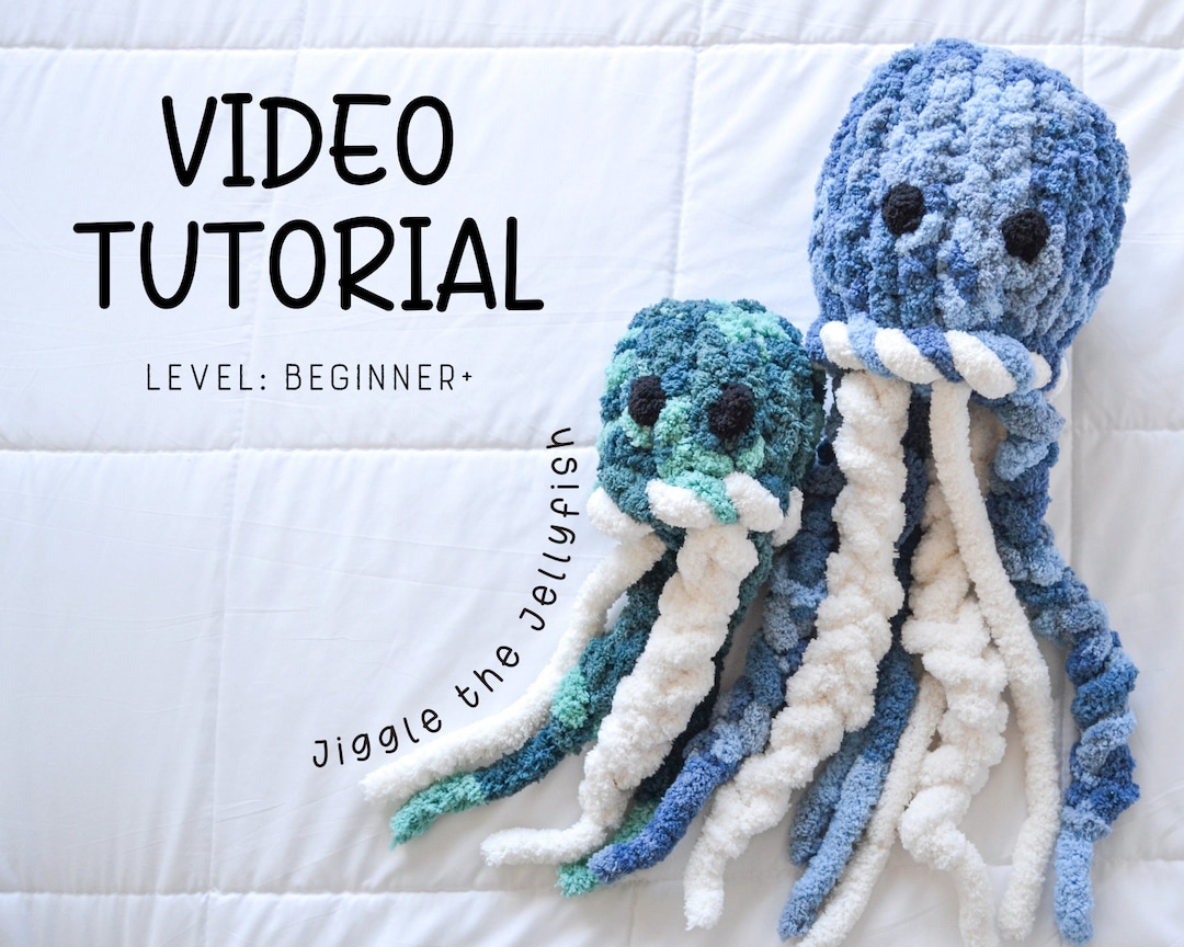 Jellyfish VIDEO Tutorial/pattern, Learn How to Finger Knit, Hand Knitting, Crochet Jellyfish ...