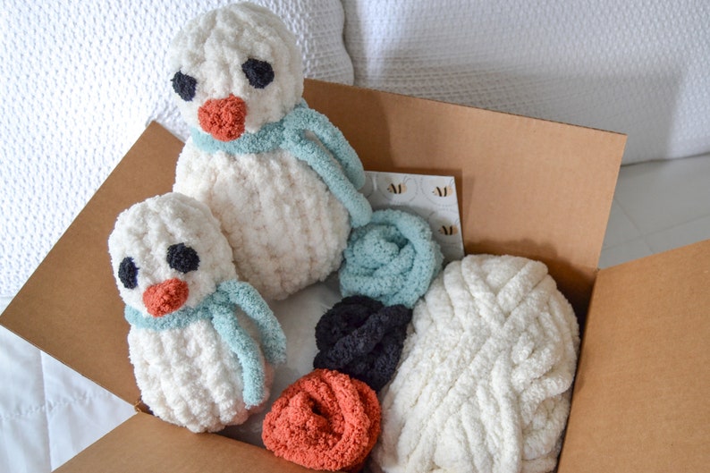 Snowman DIY Kit, DIY Kit, Snowman, Chunky Knit Snowmen, Learn How to ...