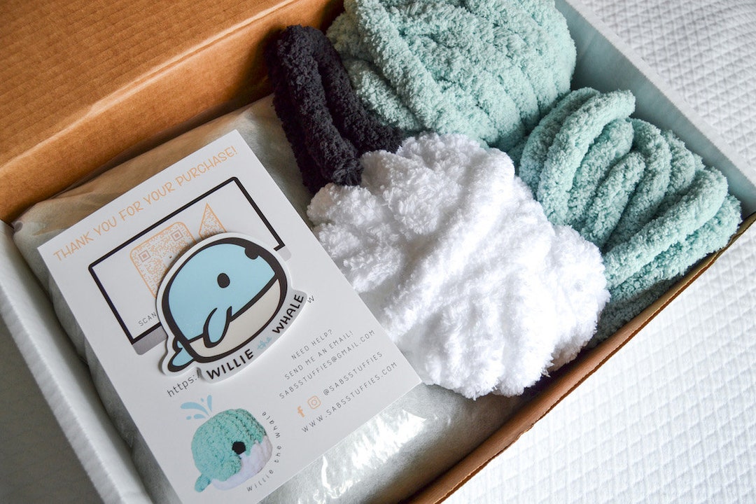 Willie the Whale DIY Kit, DIY Kit, Whale, Chunky Knit Whale, Learn How ...