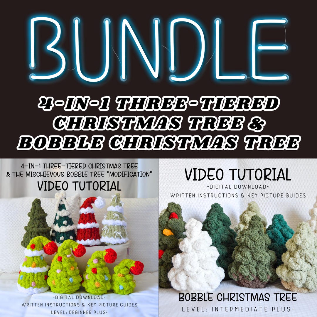 Christmas Tree BUNDLE Video Tutorial/pattern, Bobble Christmas Tree ...