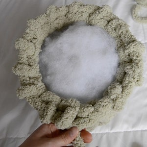 Round Pillow Pouf Video Tutorial/pattern, Learn How to Finger Knit ...