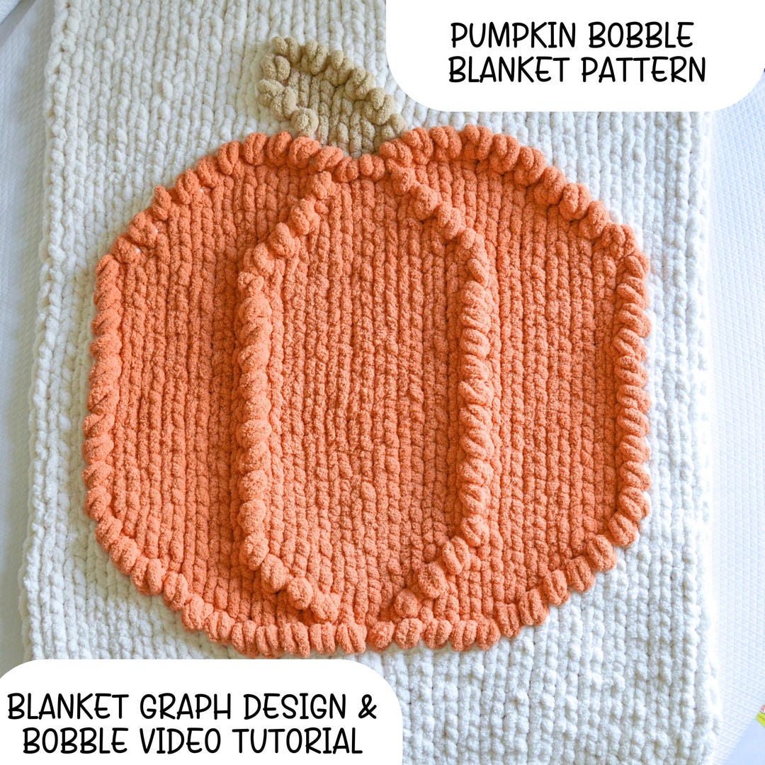 Pumpkin Bobble Blanket Pattern, Chunky Knit Pumpkin Graph Blanket, How ...