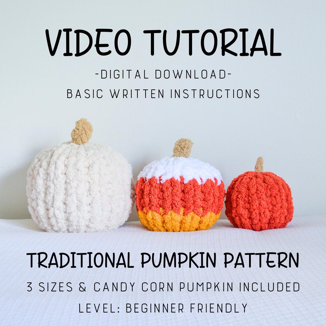 Chunky Knit Pumpkin Video Tutorial/pattern, Learn How to Finger Knit ...