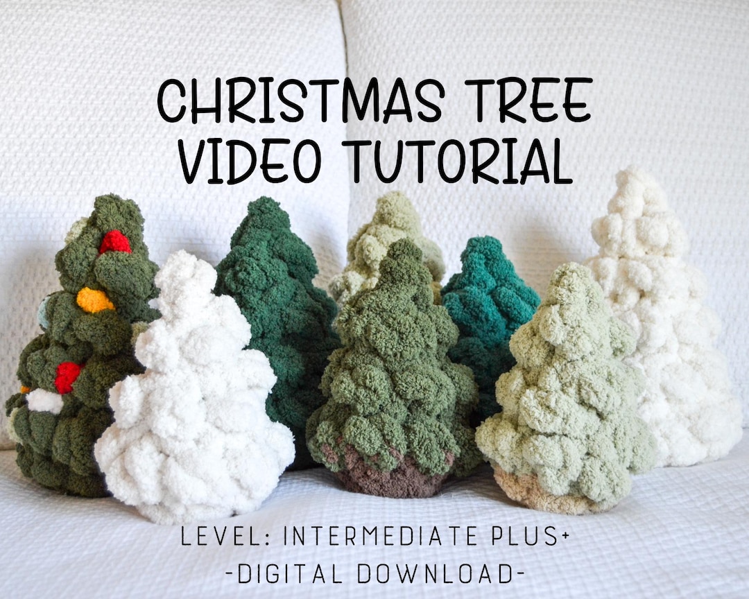 Bobble Christmas Tree Video Tutorial/pattern, How to Finger Knit, Christmas Tree Hand Knitting ...