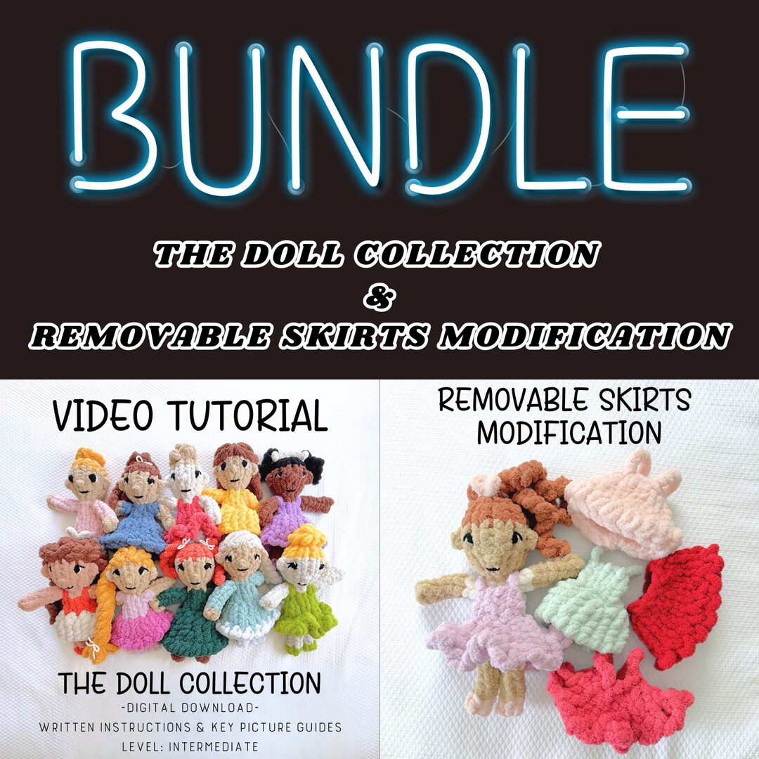 The Doll Collection BUNDLE Video Tutorial/pattern, Removable Skirts ...