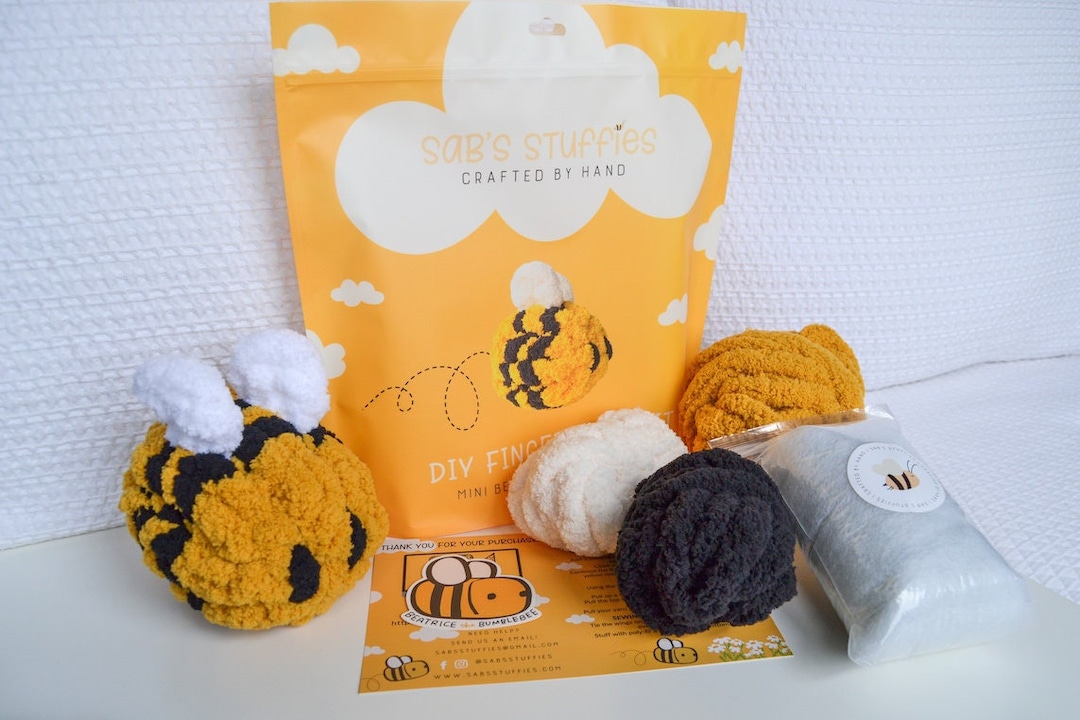 Mini Beatrice the Bumblebee DIY Kit, DIY Kit, Bee, Chunky Knit Bee ...