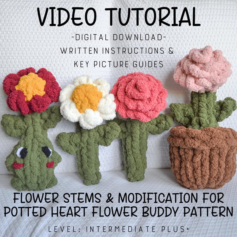 Flower Stems Video Tutorial and Pattern & *MODIFICATION* for Potted ...