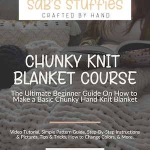 Chunky Knit Blanket Mini Course & Video Tutorial, How to Make a Chunky ...