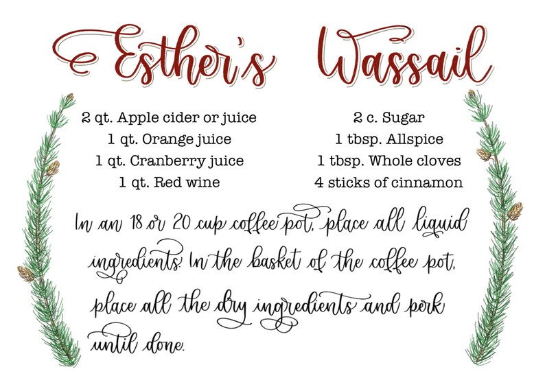 Custom Calligraphy Recipe- Printed and Embellished - Etsy