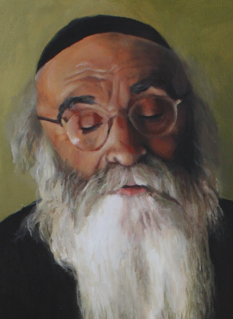 S.b.ginsburg Rabbi Aryeh Levin Photorealistic Jewish Portrait Painting ...
